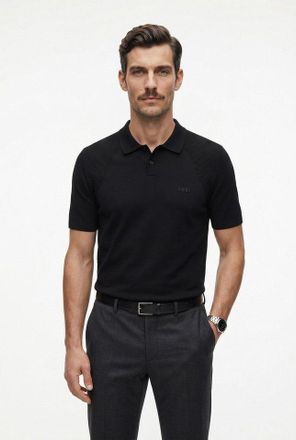 HUGO BOSS Kurzarmpullover Momentum Lite PS Polokragen, Baumwoll-Mix, Regular Fit