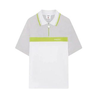 Casablanca Polo mit Viertelrei&szlig;verschluss - - Tops - Herren - Wei&szlig; - M