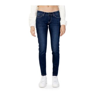Pepe Jeans London Dunkelblaue Rei&szlig;verschluss Knopf Skinny Jeans - - Jeans - Damen - Blau - W24 L30