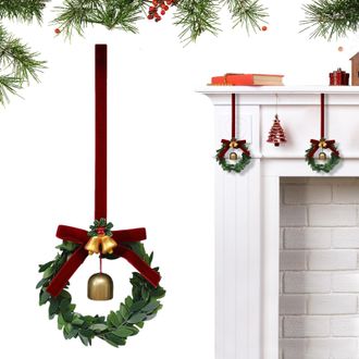 Generic Winter Festival Wreath - Pre -dekoriert K&uuml;nstliches Gr&uuml;n mit Glocken, Kiefernkegel, Schleife | Weihnachten Und Neujahrsdekor f&uuml;r Treppen, Offene Festl