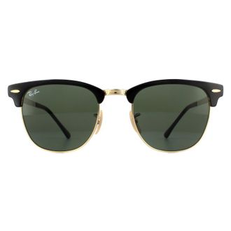 Ray-Ban Sonnenbrille Clubmaster Metall RB3716 187 Gold Top auf schwarz gr&uuml;n