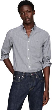 Tommy Hilfiger Herren Hemd Slim Fit Spitzkragen, Mehrfarbig (Carbon Navy/Optic White), 3XL