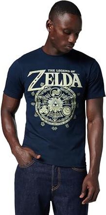 Nintendo Legend of Zelda Symbolic Circle T-Shirt, Bleu Marine, XXL Homme