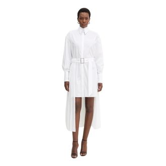 Karl Lagerfeld Robe chemise &agrave; panneaux pliss&eacute;s - Femme - Robes - Blanc - Taille: 36 FR