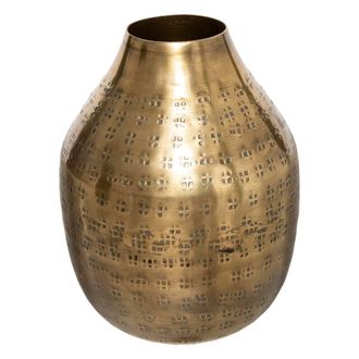 Atmosphera Atmosphera - Vase Oasis - gehämmertes Metall - goldfarben H. 15 cm - Model 3