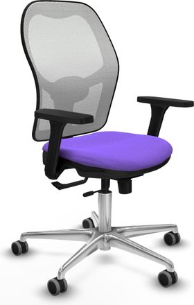 Piqueras y Crespo Schreibtischstuhl, wei&szlig; und lila, mit 3D-Armen, h&ouml;henverstellbare Lendenwirbelst&uuml;tze, ausgestattet mit Syncro/Traslack und injiziertem Schaumstoff, We