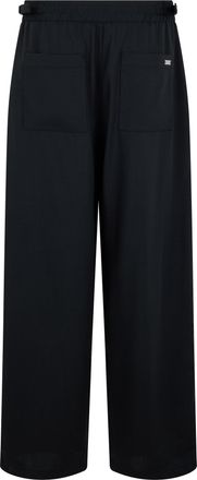 Ami Mens Tailored Trousers With Elastic Waist Black Virgin Wool
