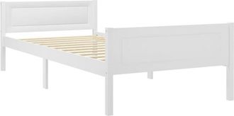 vidaXL Massivholzbett Kiefer Weiß 100x200 cm Vidaxl