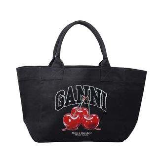 Ganni Femme, Sacs, Noir, Taille: ONE Size Medium Trapeze Shopper