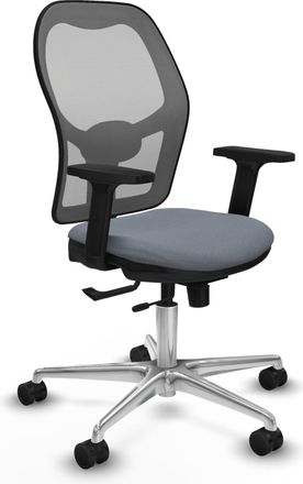 Piqueras y Crespo B&uuml;rostuhl aus grauem Netzgewebe mit 2D-Armen, h&ouml;henverstellbare Lendenwirbelst&uuml;tze. Ausgestattet mit Syncro/Traslack und eingespritztem Schaum. Mit Ro