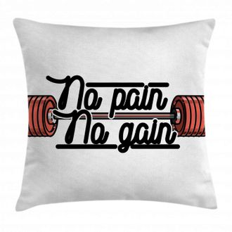 Generic Kissenbezug Fitness - Kein Schmerz, Kein Gewinn - Vintage-Emblem-Design - Langhanteln - Gewichtheben - Bodybuilding Kissenh&uuml;lle Cozy Throw Pillow Cove