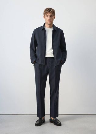 Mango Veste en modal avec fermeture zipp&eacute;e bleu marine - Homme - XXL - MANGO MAN