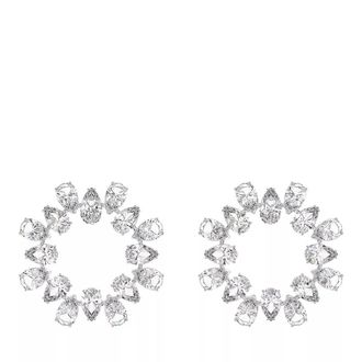 Swarovski Ohrringe - Millenia hoop Pear cut Rhodium plated - Gr. unisize - in Silber - f&uuml;r Damen