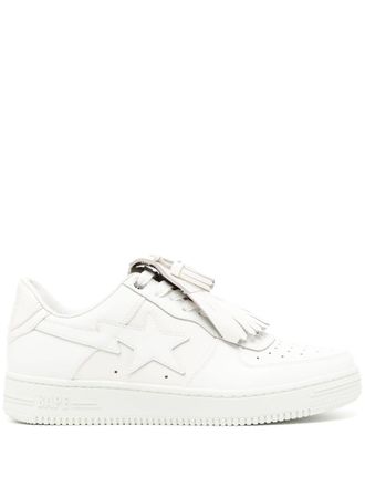 A Bathing Ape baskets Quilt en cuir - Blanc