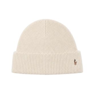 Ralph Lauren Bonnet &agrave; revers signature en m&eacute;lange de laine - Homme - Accessoires - Blanc - Taille: ONE Size