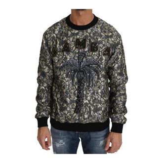 Dolce & Gabbana Samba Jacquard Palmtree Pullover Pullover - - Sweatshirts & Hoodies - Herren - Mehrfarbig - S