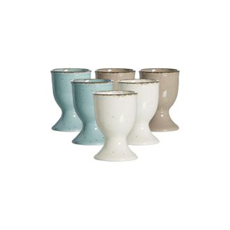 Ritzenhoff & Breker Casa Eierbecher 6-teilig, 5 x 7 cm, Mix & Match-Geschirr mit Vintage-Look, Sp&uuml;lmaschinenfest & Mikrowellengeeignet, Porzellan, Mixed