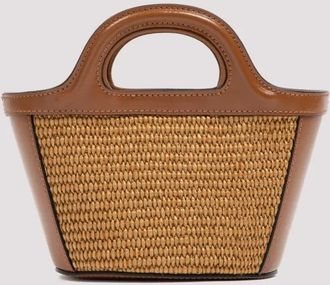 Marni Shopper & Totes - Brown Logo-Embroidered Straw Handbag - Gr. unisize - in Braun - f&uuml;r Damen