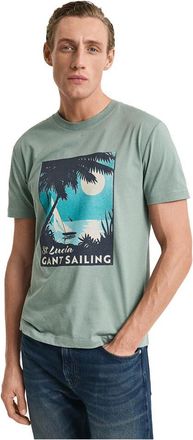 GANT Herren Placed Graphic Tshirt T-Shirt, Kalamata Green, XL