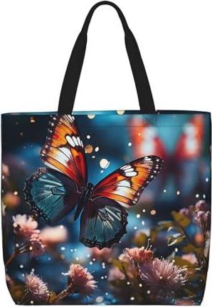 Generic Papillons Volants Sac Fourre Tout R&eacute;utilisable Sacs D&eacute;contract&eacute; Sac Courses Pour Travail Shopping Quotidienne