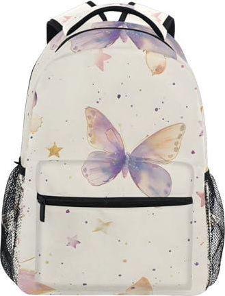 Generic Papillons Violets &Eacute;toiles Sac &Agrave; Dos Unisexe Sacs A Dos Confort Sacs D&Eacute;cole Pour Pc Sport Quotidienne 29X40Cm