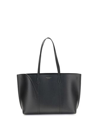 Tory Burch Womens Leather Tote Bag Perry Black Calf Handbags Hand