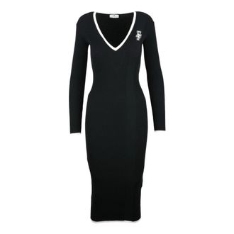 Elisabetta Franchi Abito lungo cannettato - - Dresses - Damen - Schwarzk - M