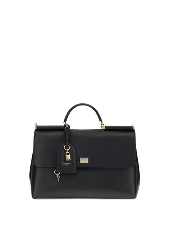 Dolce & Gabbana Womens My Sicily Calfskin Handbag Black (bos Taurus) Shoulder Bags
