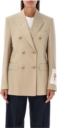Golden Goose Femme, Vestes, Beige, Taille: 38 FR Blazer crois&eacute; avec broderie signature