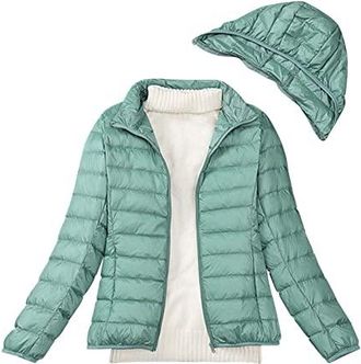 Generic Vestes dhiver 2026 pour femmes, manteau fin et l&eacute;ger en duvet d&eacute;contract&eacute;, veste matelass&eacute;e mince et d&eacute;contract&eacute;e avec chapeau amovible, Bu2., XXL