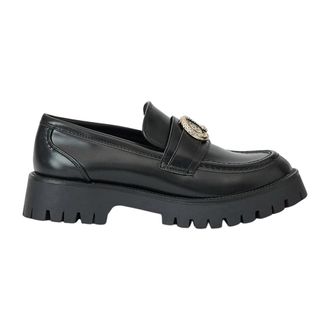 Just Cavalli Schwarzer Logo-Metall-Mokassin Hohe Sohle - - Shoes - Damen - Schwarzk - 37 EU