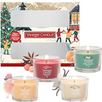 Yankee Candle Company Yankee Candle - Coffret de bougies parfumées de Noël - 4 mini-bougies votives - Collection Après Ski - Cadeaux de Noël parfaits pour les femmes