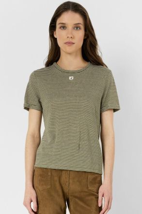 Gerard Darel T-shirt ray&eacute; en lin et coton - MELVA - Vert Kaki
