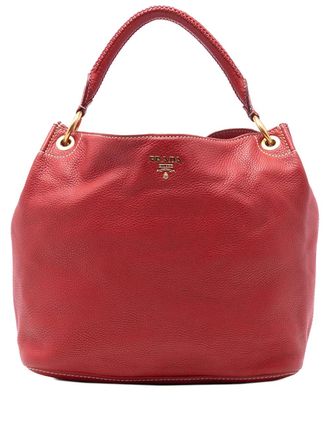 Prada sac port&eacute; &eacute;paule en cuir Vitello Daino (2000-2025) - Rouge