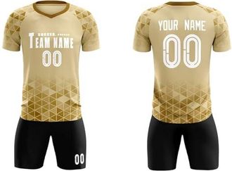 Generic Kit de football personnalis&eacute; pour enfants, hommes, femmes, jeunes, maillot et short de football avec num&eacute;ro de nom et logo de l&eacute;quipe, 3-3, L
