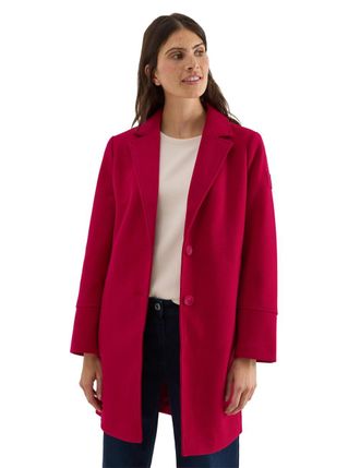 Cecil Damen 1005389 Woll-Optik Revers-Mantel, Beaujolais red, XXL