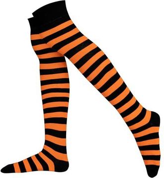 MySocks Au-dessus du genou Chaussettes Orange noir