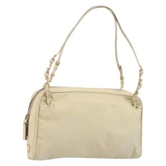 Prada Sac &agrave; main Vintage en Nylon Pre-owned - Femme - Pre-owned - Beige - Taille: ONE Size