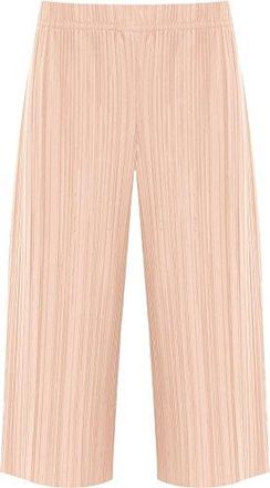 WearAll Femmes Plus Plissé Élastiquée Culottes Dames Étendue Bouffant Fit Short Pantalon - Nu - 52-54