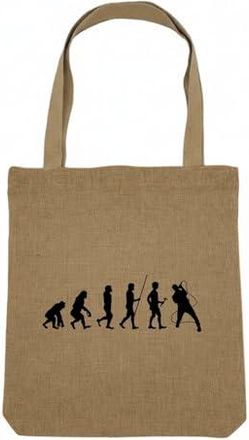 Fabulous Sac Shopping Tote Bag Aspect Lin - Evolution Chanteur Musique Instrument Musicien - Sac de Courses Toile Epaisse 360g Beige Naturel Cabas Port&eacute; Epaule