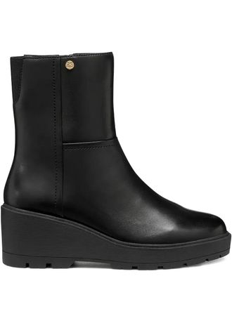 Geox 70mm Miereille platform panelled ankle boots - Noir