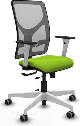 Piqueras y Crespo Computer-Schreibtischstuhl mit wei&szlig;en und schwarzen Armlehnen, h&ouml;henverstellbare Lendenwirbelst&uuml;tze, ausgestattet mit Syncro/Traslack und Schneidescha