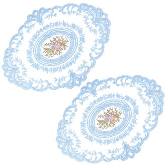 Lurrose Spitzenuntersetzer 2 St&uuml;ck 30X43cm Dekoratives Muster f&uuml;r K&uuml;che Hochzeit und Festliche Anl&auml;sse