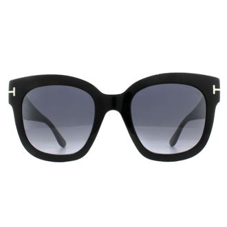 Tom Ford Lunettes De Soleil 0613 Beatrix 01C Miroir Gris De Fum&eacute;e Noir Brillant