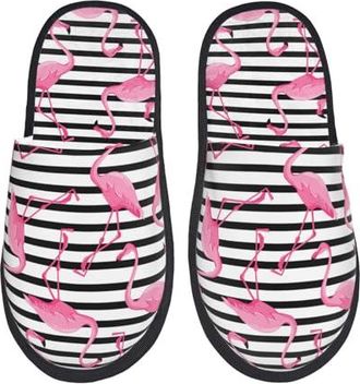 Generic Chaussures De Maison Flamants Roses Outdoor Fuzzy Pantoufles Unisexes Slippers Chambre À Coucher Chaussures Pour Voyages Piscine M