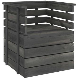 vidaXL Fauteuil de jardin Bois de pin massif Gris fonc&eacute; - Vidaxl