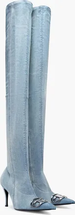 Diesel Over-the-Knee-Stiefel D-VENUS TBT aus Denim Absatz 9.5cm Diesel