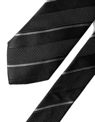 Dolce & Gabbana Striped Silk Necktie - Black
