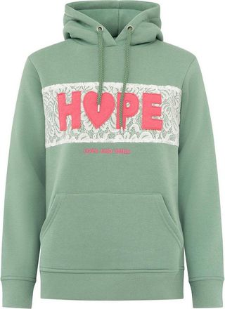 Zwillingsherz Hoodie HOPE Spitze Kapuze mit Kordel, Motiv mit Spitze, elastische B&uuml;ndchen