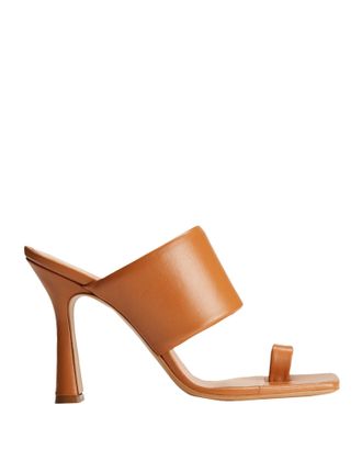 8 by YOOX HEELED LEATHER W/ PADDED STRAP SANDALS